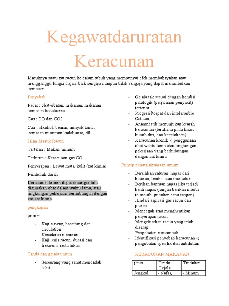 Kegawatdaruratan Keracunan | PDF