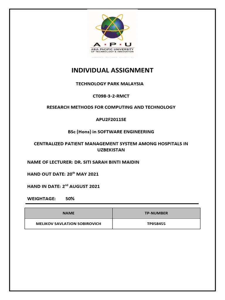 RMCT Assignment | PDF | Health Care | Patient