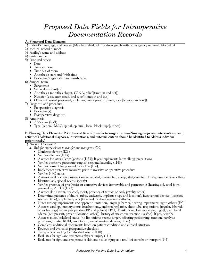 Intraoperative Documentation Guidelines | PDF | Surgery | Anesthesia