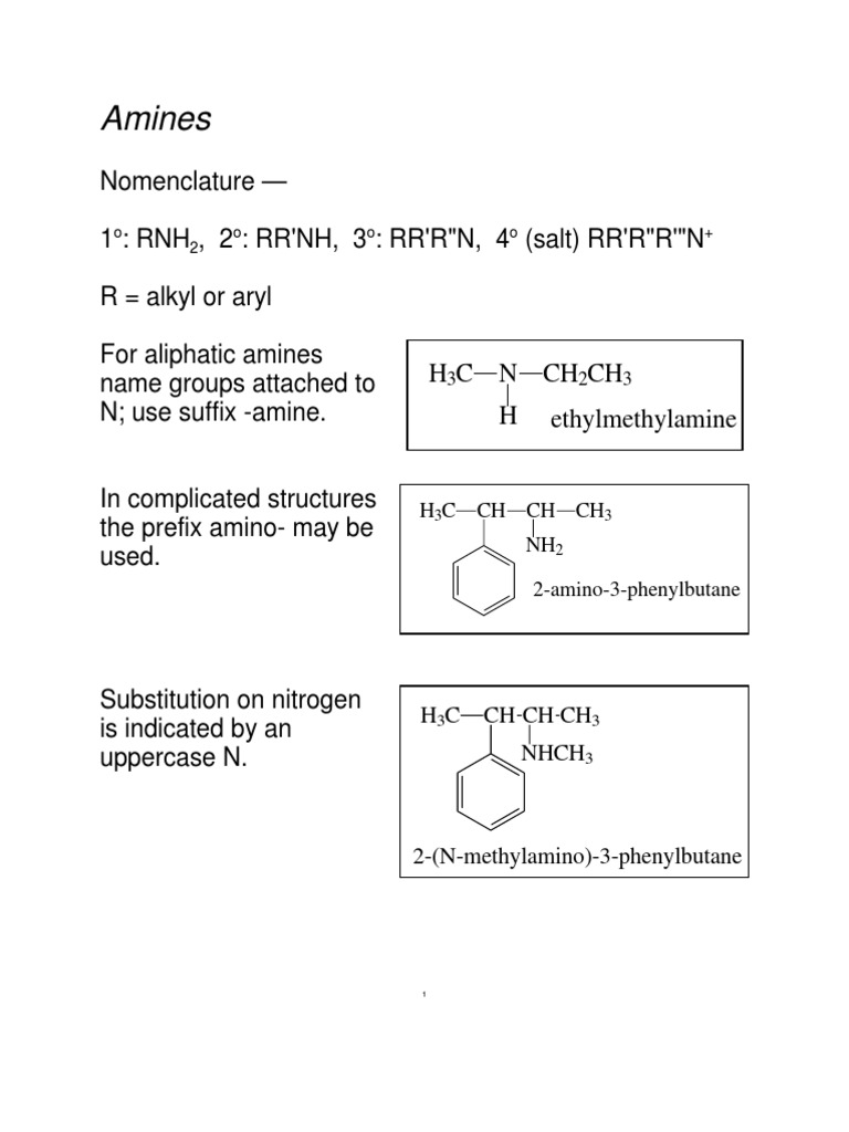 Amines Pdf Amine Chemical Compounds