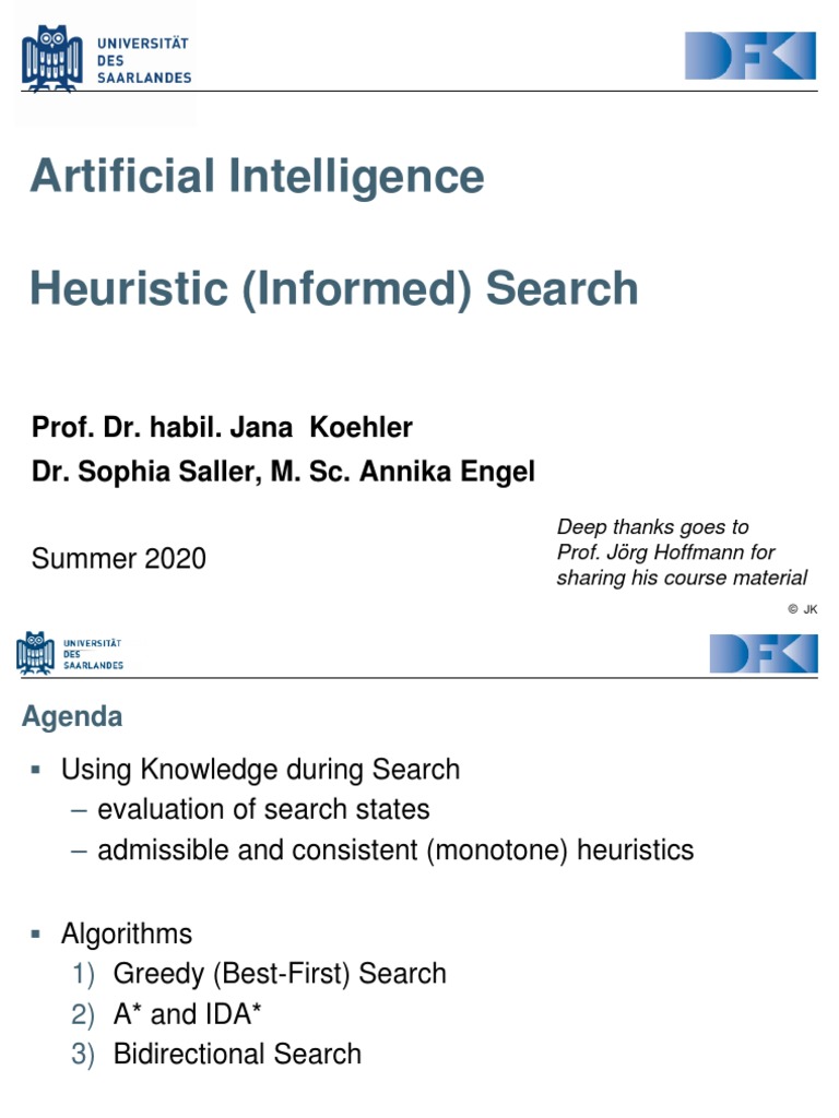 Artificial Intelligence Heuristic (Informed) Search | PDF | Theoretical Computer Science ...