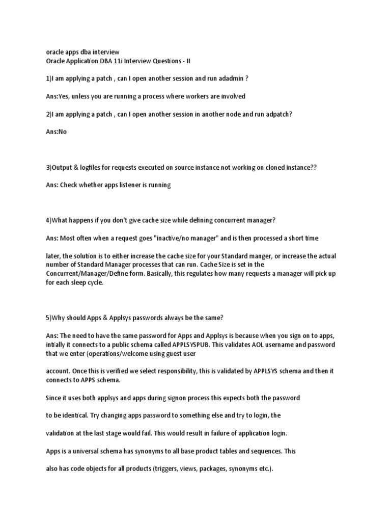 Oracle Apps Dba Interview Pdf Java Virtual Machine Apache Server