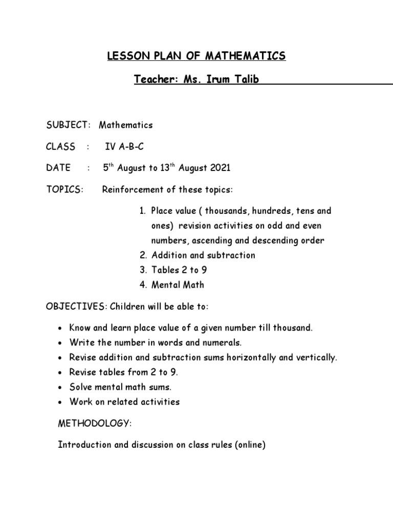 Reinforcing Place Value, Addition, Subtraction, and Mental Math Skills ...
