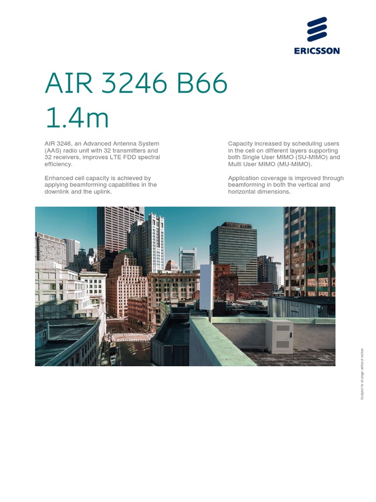 Air 3246 B66 | PDF | Mimo | Telecommunications