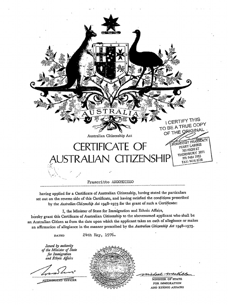 CERTIFICATEAUSTRALIANCITIZENSHIP | PDF