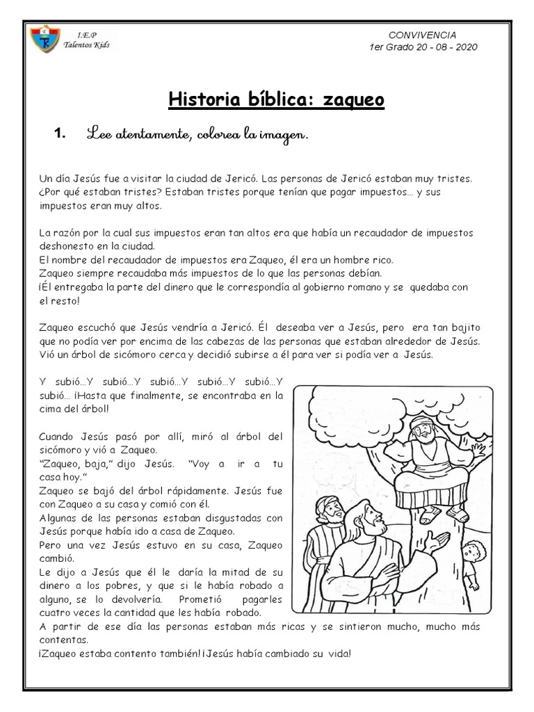 Historia de Zaqueo | PDF | Jesús