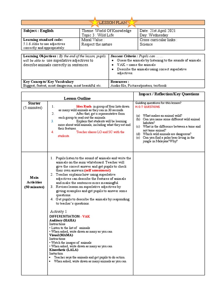 Subject: English: Learning Standard Code | PDF | Lesson Plan | Pedagogy