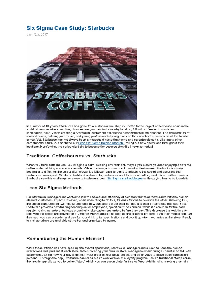 How Starbucks used Lean Six Sigma to speed up operations while keeping ...