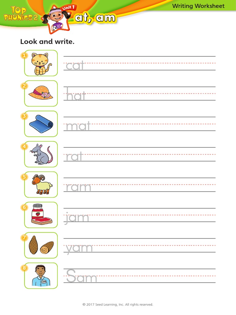 Top Phonics 2 - Writing Worksheet | PDF