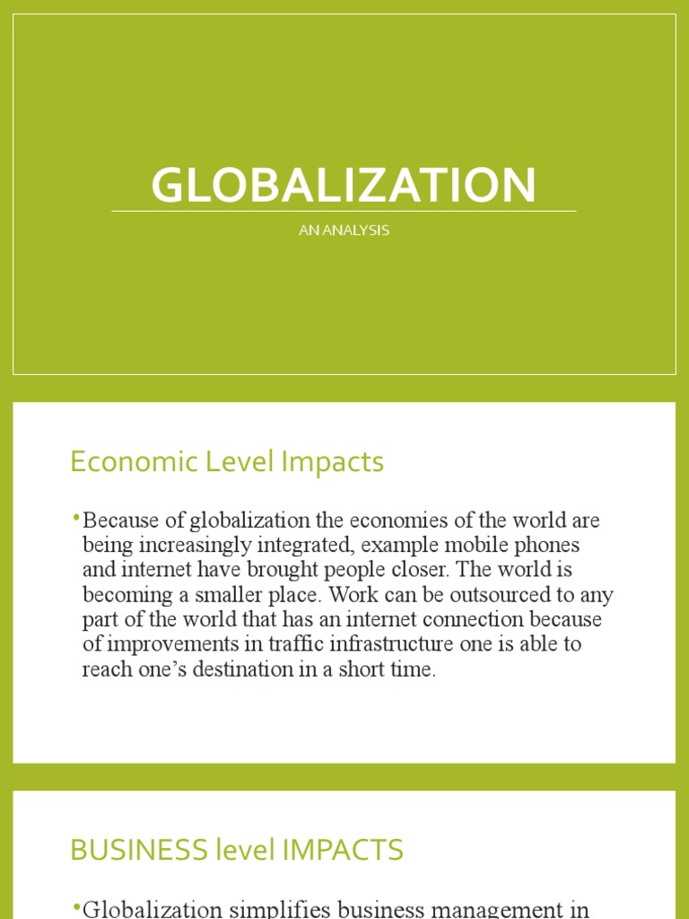 Globalization: An Analysis | PDF | Globalization | Economic Growth