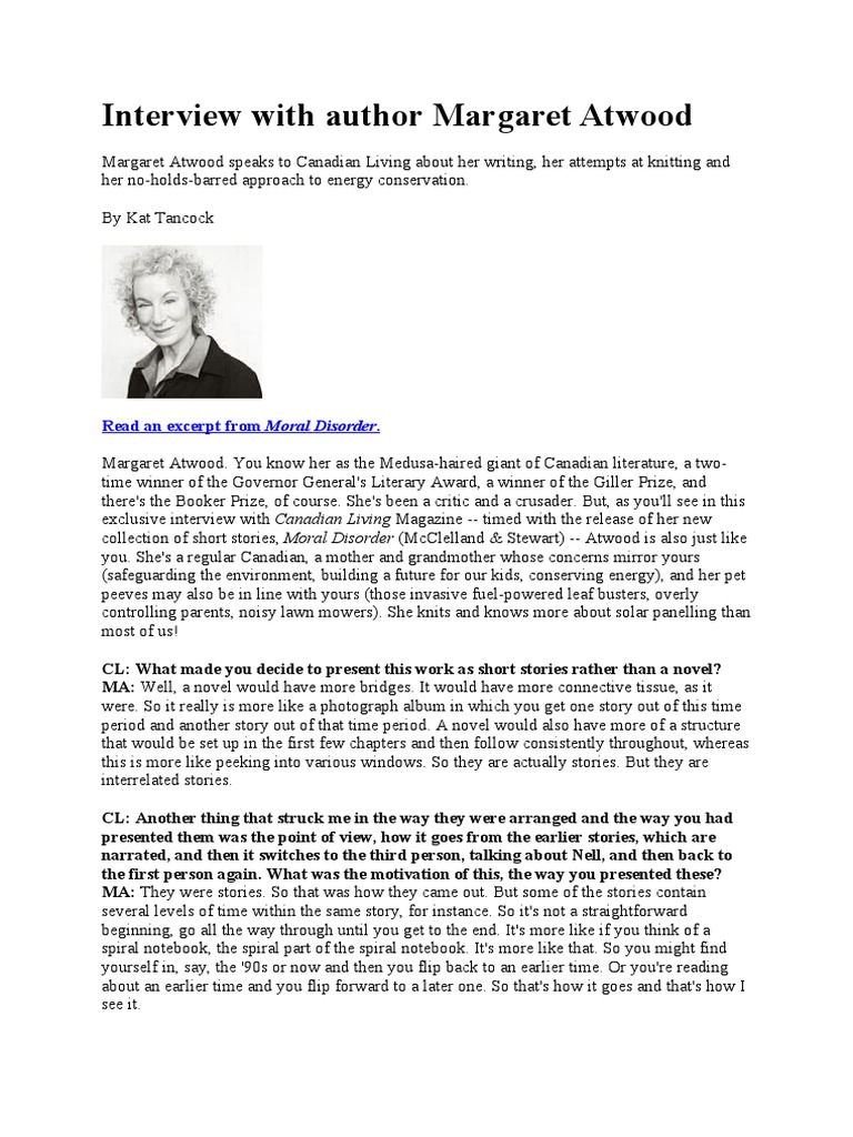 Atwood: Stories, Life, and Writing | PDF | Biography | Narration