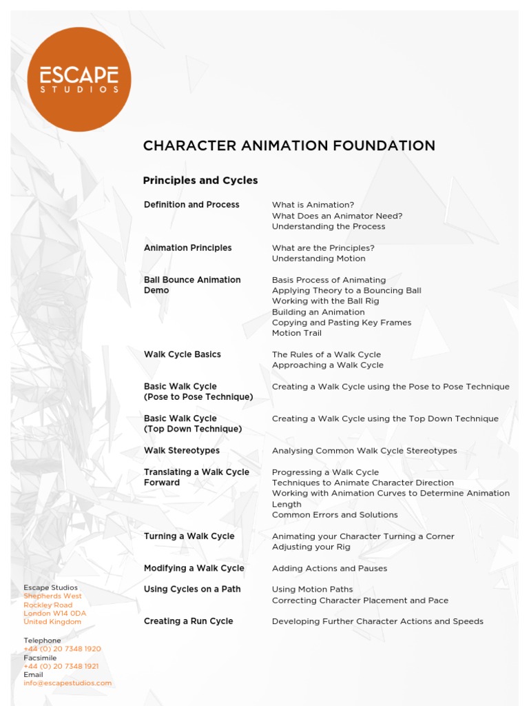 UK Character Animation Course | PDF | Kinematics | Animation