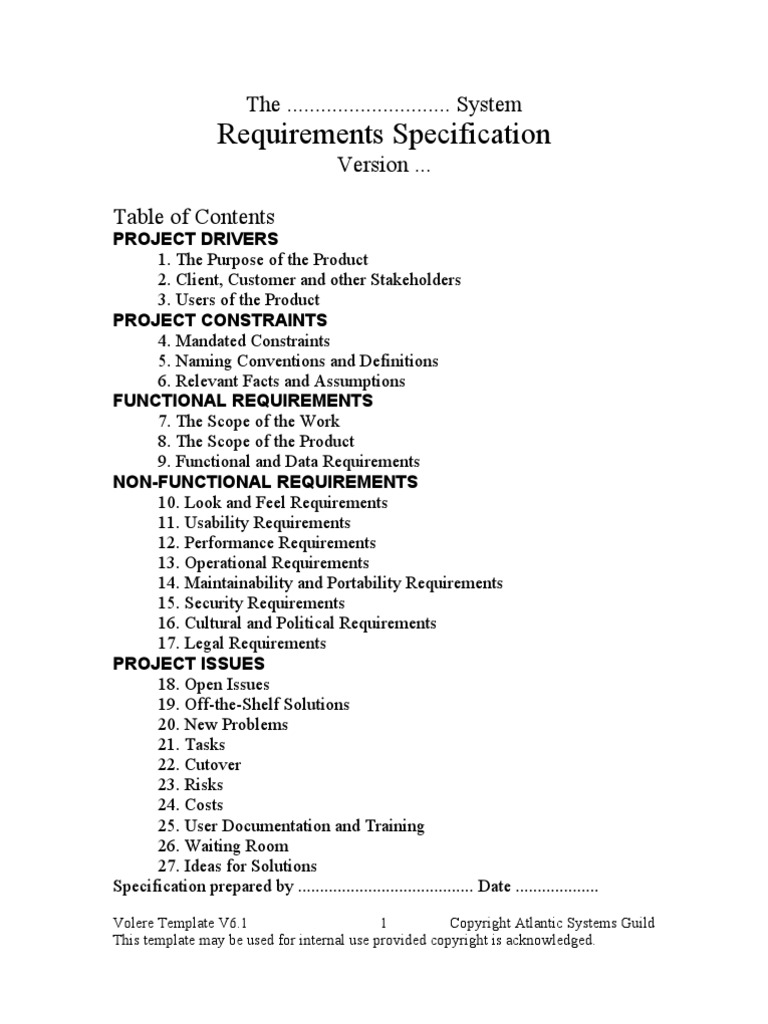 Volere | PDF | Use Case | Usability