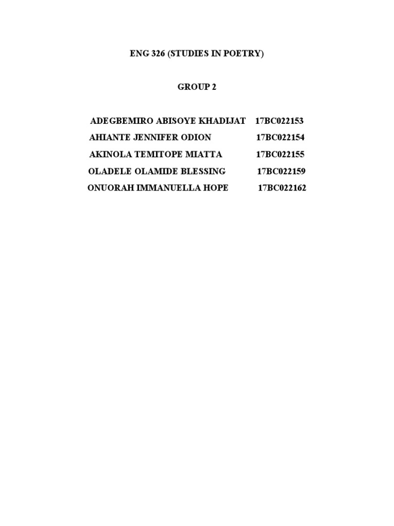 Eng 326 Group 2 Apartheid Poetry | PDF | Apartheid | South Africa
