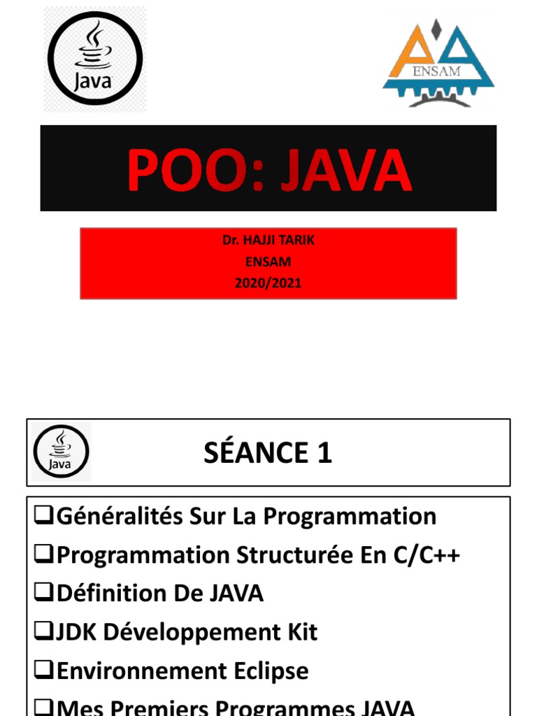 Poo Java - Seance 1 2 3 4 5 | PDF | Java (Langage de programmation ...
