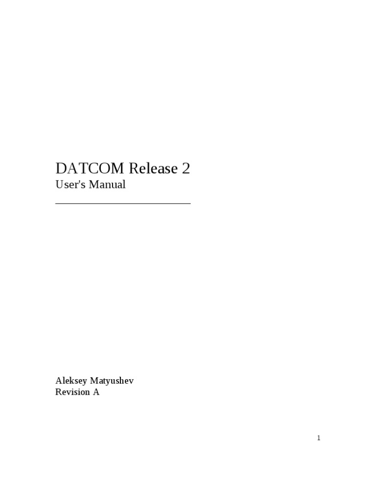 DATCOM Release 2 User's Manual | PDF | Operating System | Computer File