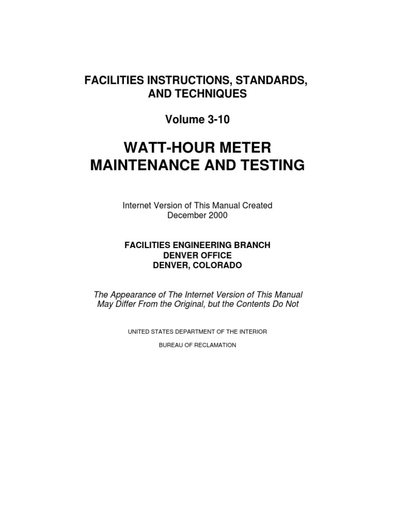 FIST3-10 Watt-Hour Meter Maintenance and Testing | PDF | Inductor ...