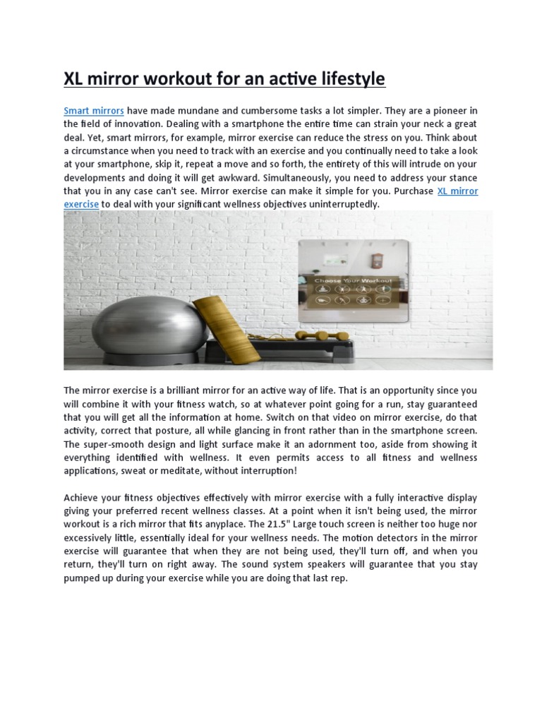 XL Mirror Workout For An Active Lifestyle - Aleeza | PDF