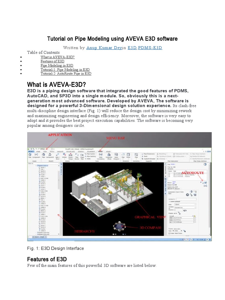 Pipe Modeling with AVEVA E3D Tutorial | PDF | Software | Software ...