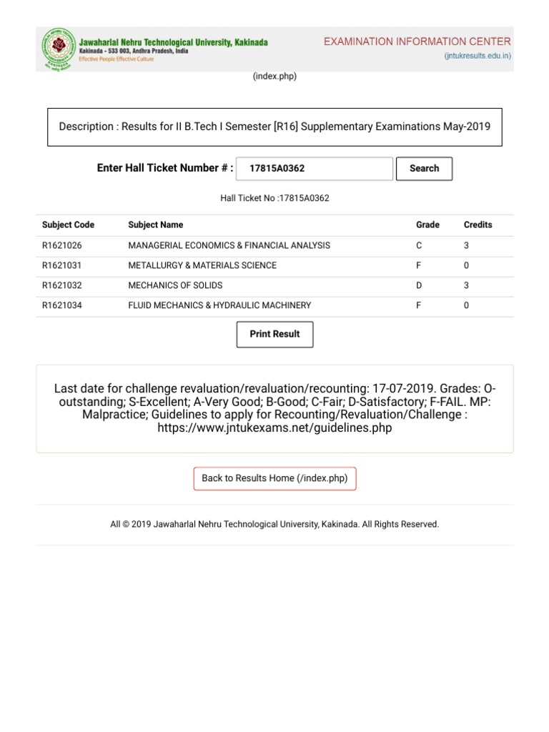 Welcome To JNTUK Official Results Portal | PDF | Technology & Engineering