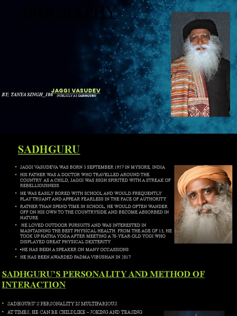 Sadhguru Biography | PDF | Spirituality | Religious Behaviour And ...
