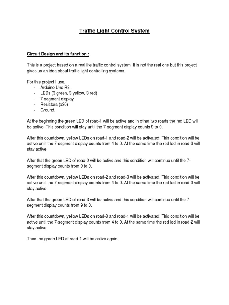 Traffic Light Control System | PDF