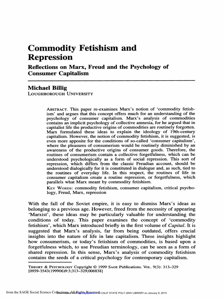 Commodity Fetishism and Repression | PDF