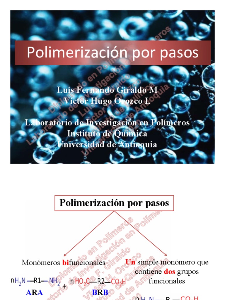 Polimerización Por Pasos | PDF | Polímeros | Poliuretano