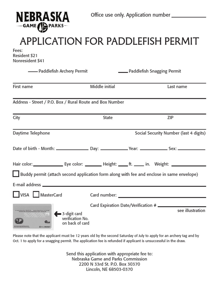 Paddlefish Permit Application | PDF | Law