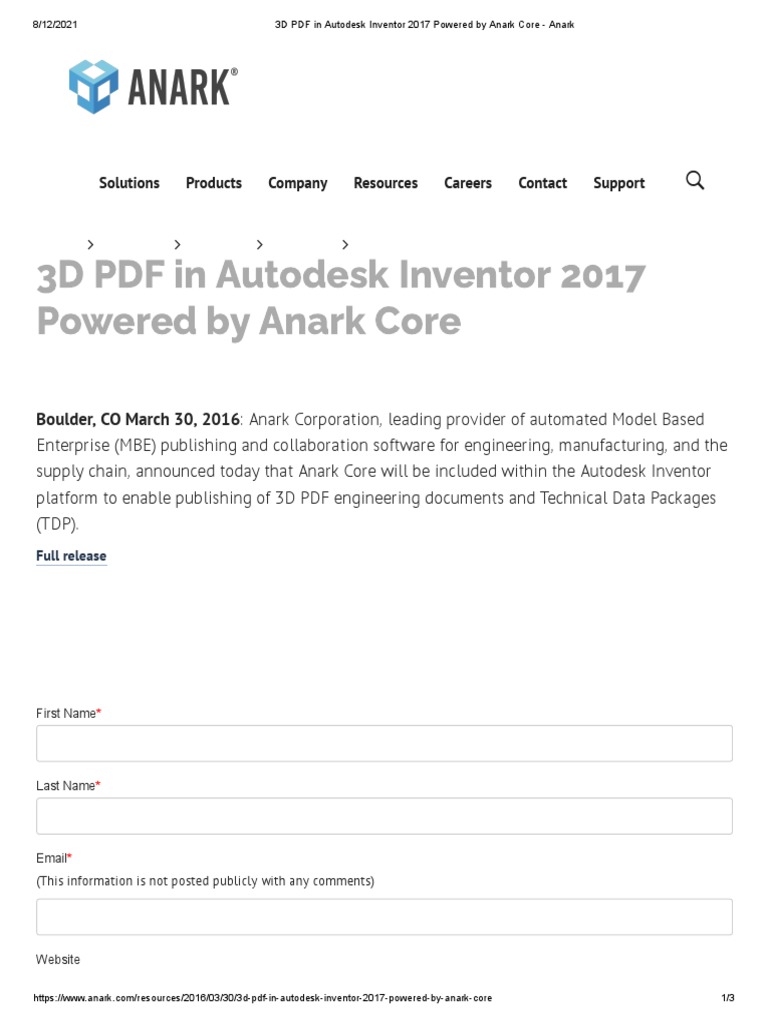 3D PDF in Autodesk Inventor 2017 Powered by Anark Core - Anark | PDF ...