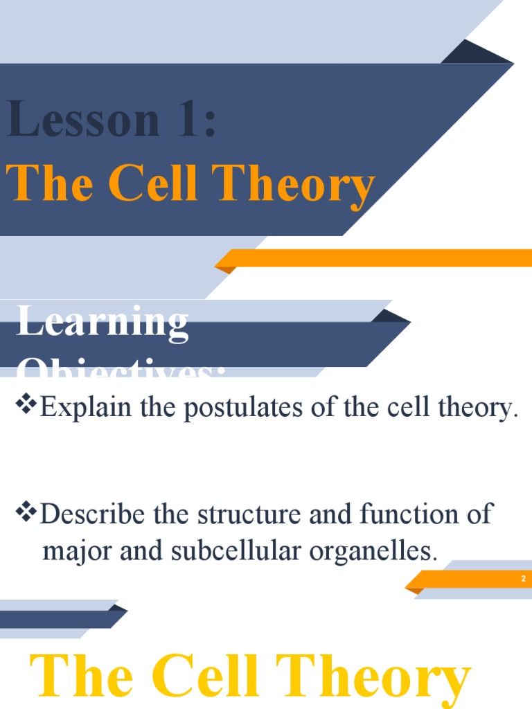 Lesson 1:: The Cell Theory | PDF | Cell (Biology) | Science