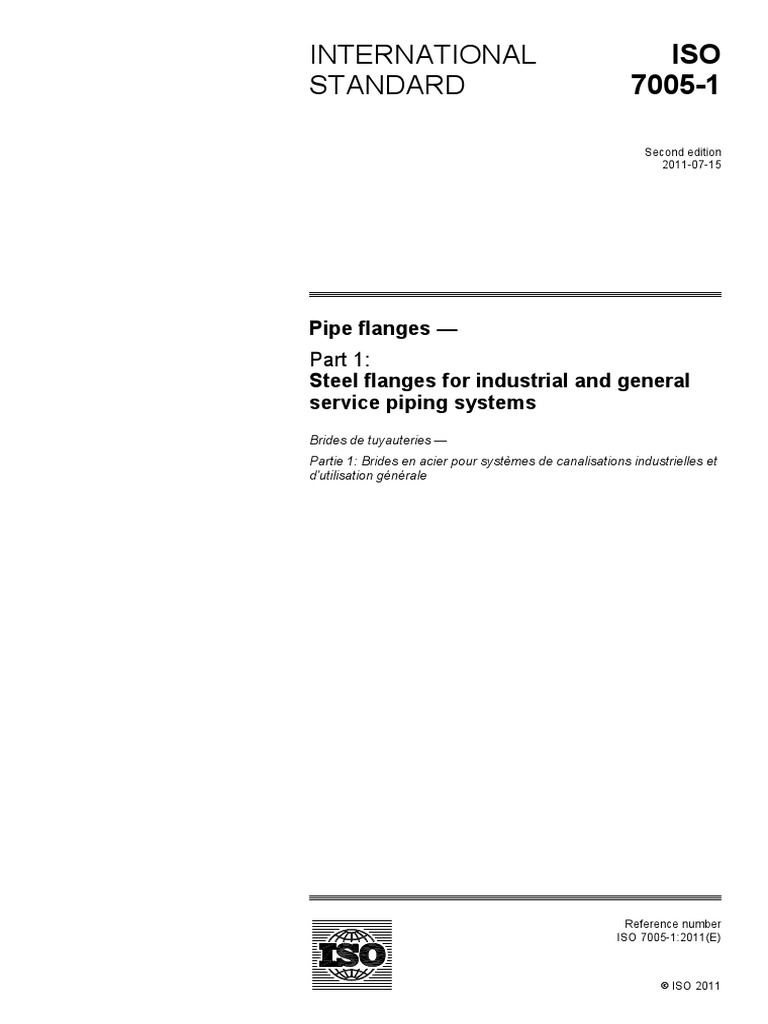 ISO 7005-1 2011 Pipe Flanges - Part 1 Steel Flanges For Industrial and ...