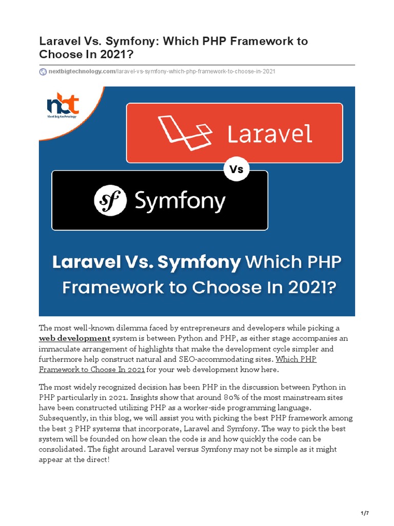 Laravel Vs Symfony Which Php Framework To Choose In 2021 Pdf Php