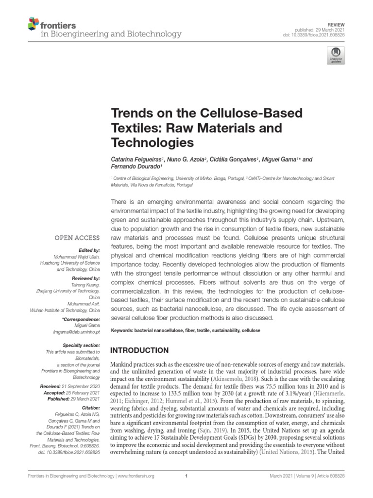 Trends On The Cellulose-Based Textiles Raw Materials and Technologies ...