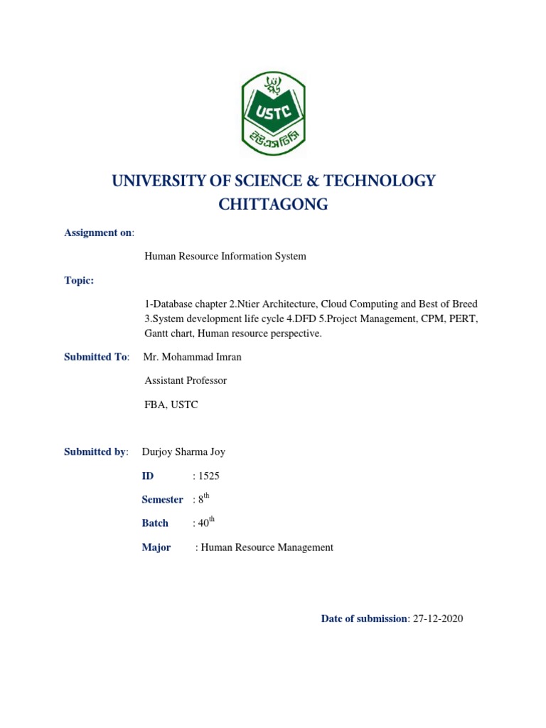 Durjoy HRIS. 1525 Assignment | PDF | Databases | Cloud Computing