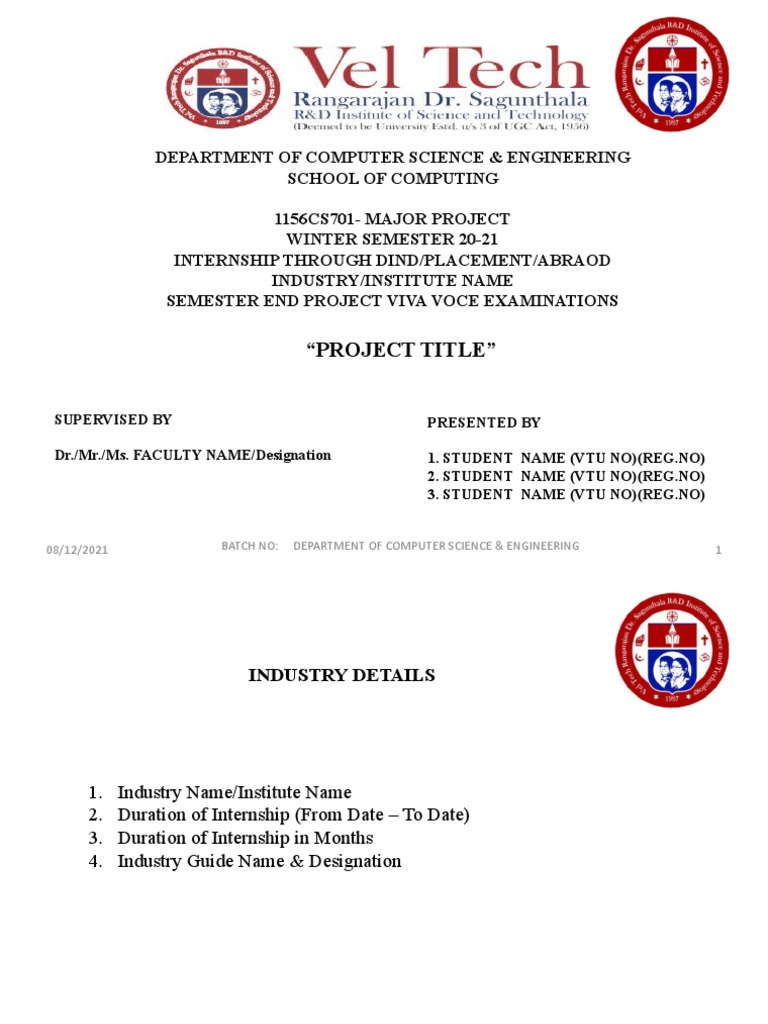 Internship Semester End PPT Template-Major Project | PDF | Systems ...