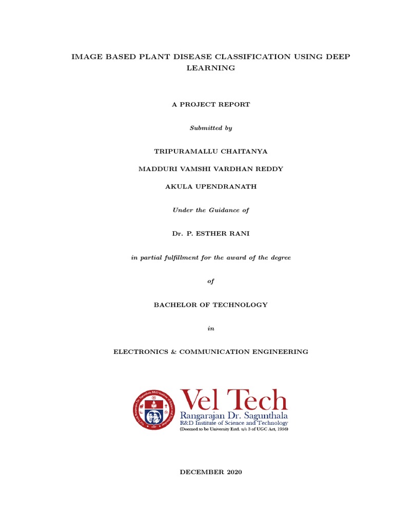 Image Based Plant Disease Classification Using Deep Learning | PDF | Artificial Neural Network ...