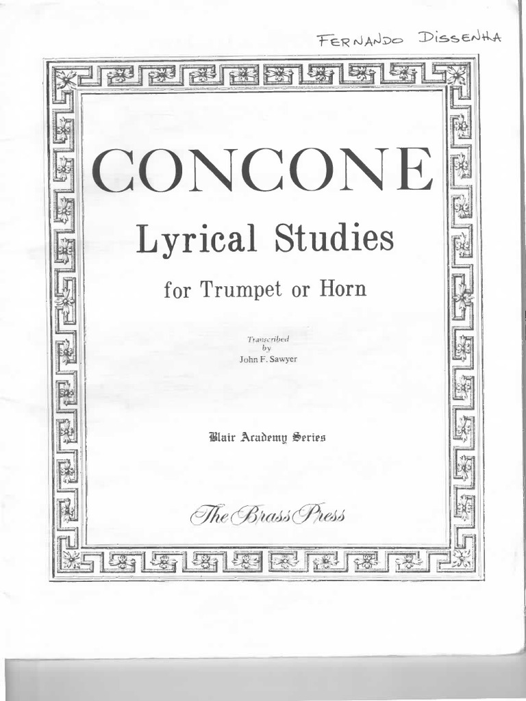 Giuseppe Concone Lyrical Studies For Trumpet em C | PDF | Notação ...