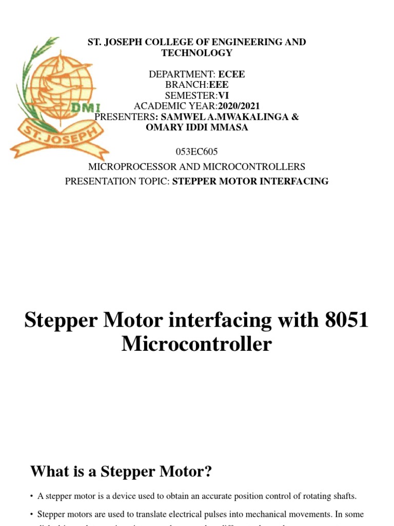 Interfacing Stepper Motor With 8051 Microcontroller | PDF | Electric Motor | Electricity