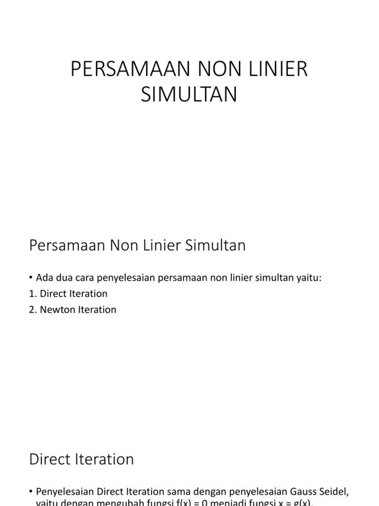 Persamaan Non Linier Simultan | PDF | Sains & Matematika