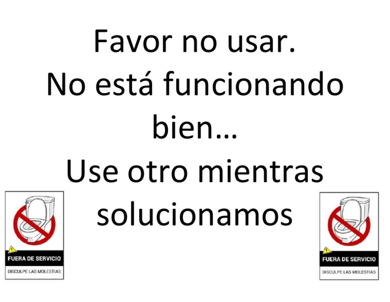 Favor No Usar Baño | PDF