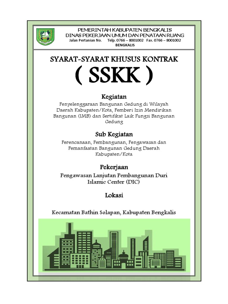 Syarat Syarat Khusus Kontrak SSKK Pengawasan LPDIC | PDF