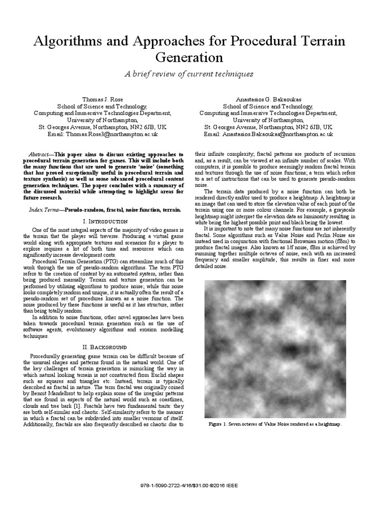 Integrating Fractal Algorithms For Terrain Generation In Game Engines ... Integrating Fractal Algorithms For Terrain Generation In Game Engines ...