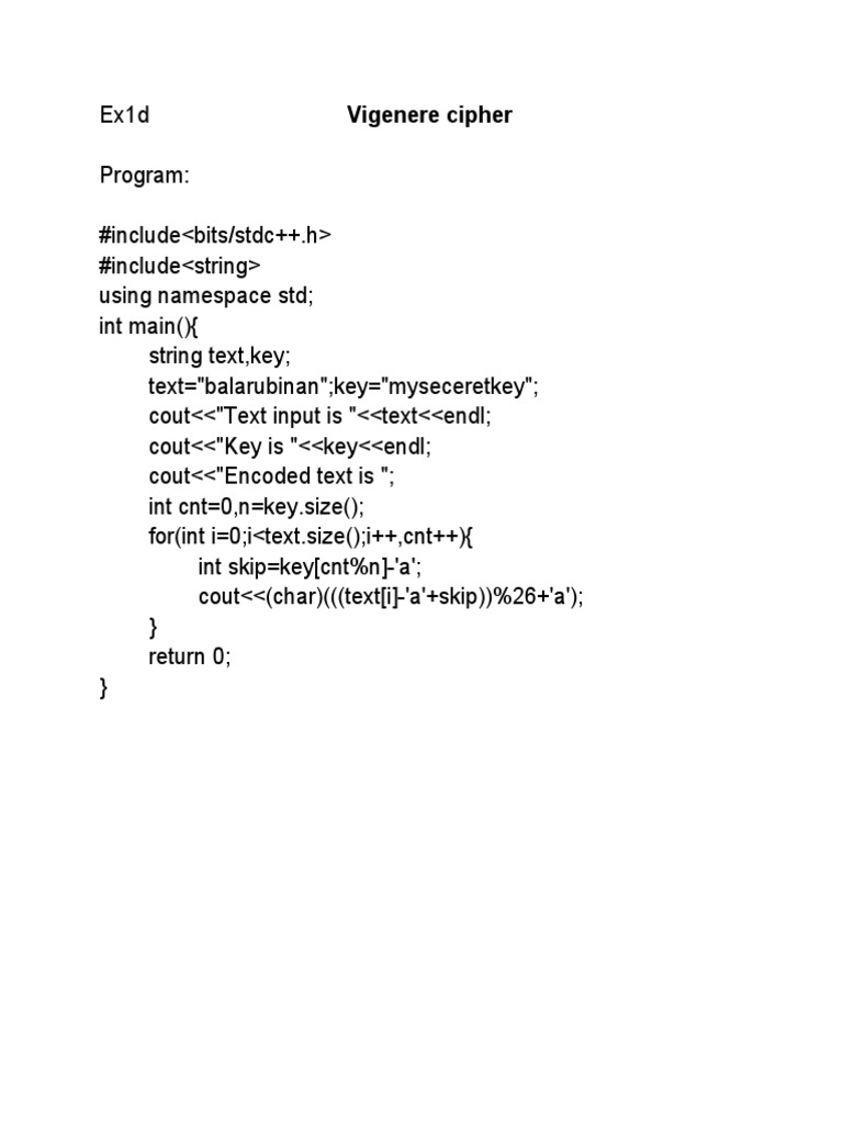 Vigenere Cipher | PDF