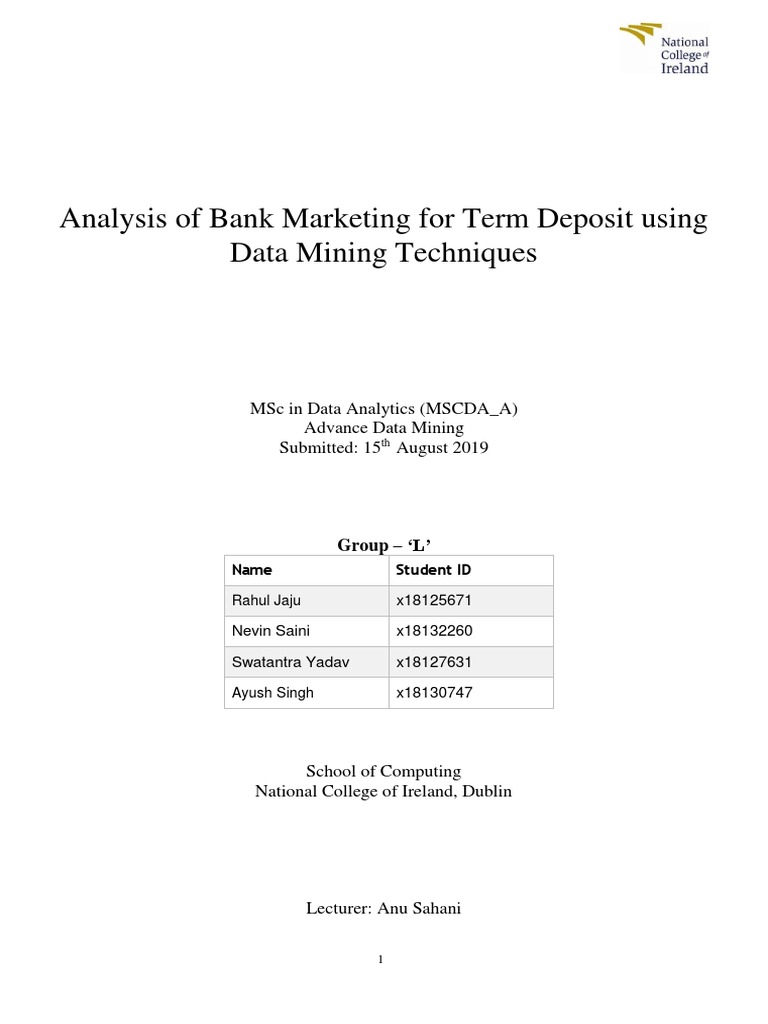 Analysis of Bank Marketing For Term Deposit Using Data Mining ...