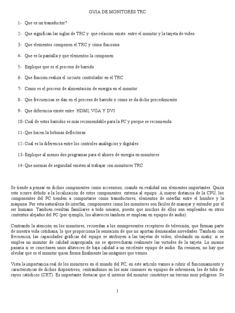 Guai de Monitores TRC | PDF | Monitor de computadora | Color