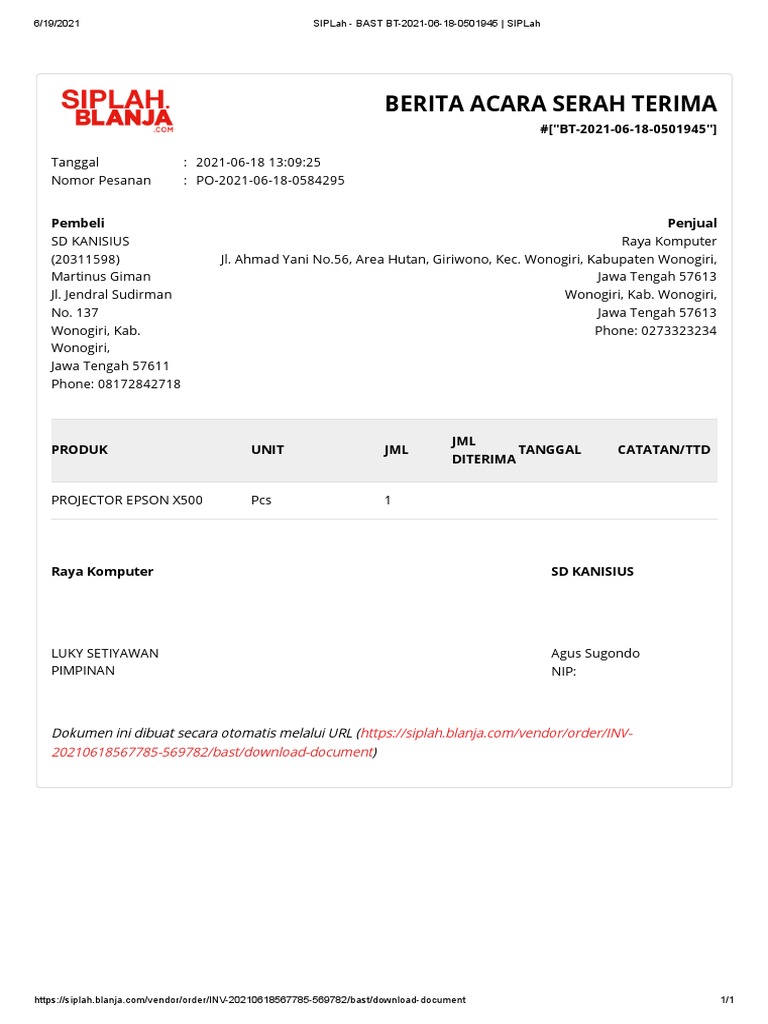 Siplah Bast Bt 2021 06 18 0501945 Siplah Pdf