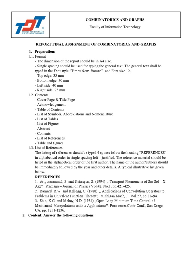 Report Combinatorics and Graphs | PDF | Discrete Mathematics | Theoretical Computer Science
