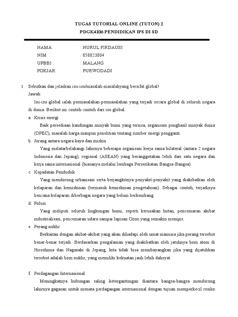 Nurul Firdausi-Tugas Tuton 2 Pendidikan Ips Di SD | PDF