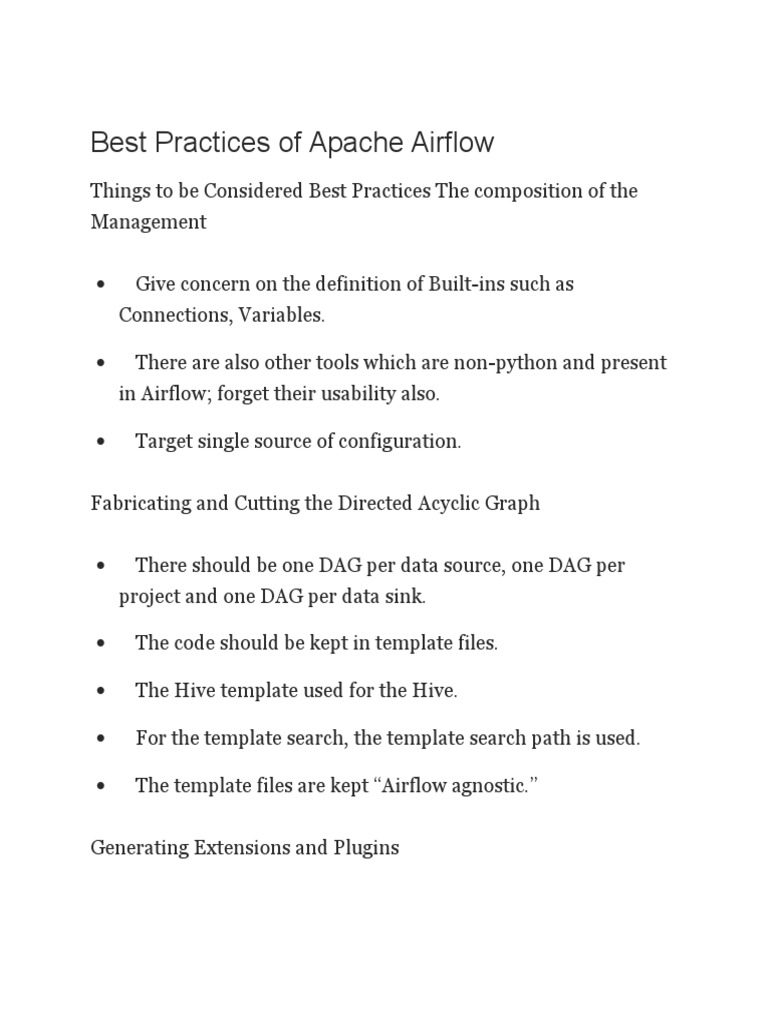 Best Practices of Apache Airflow | PDF